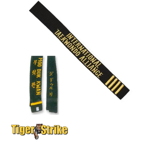 Custom 2 Line Embroidered Belt – Tigerstrike Martial Arts